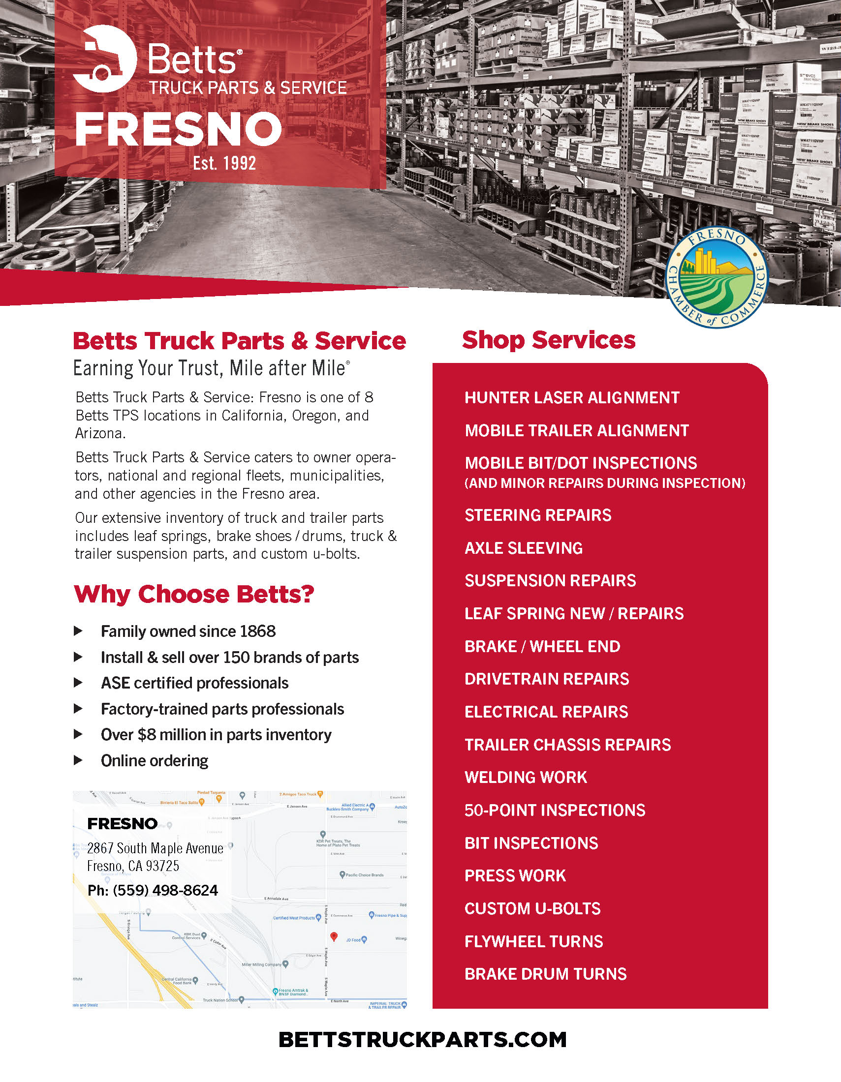 #1 Semi Truck Repair Shop in Fresno CA - Betts Truck Parts