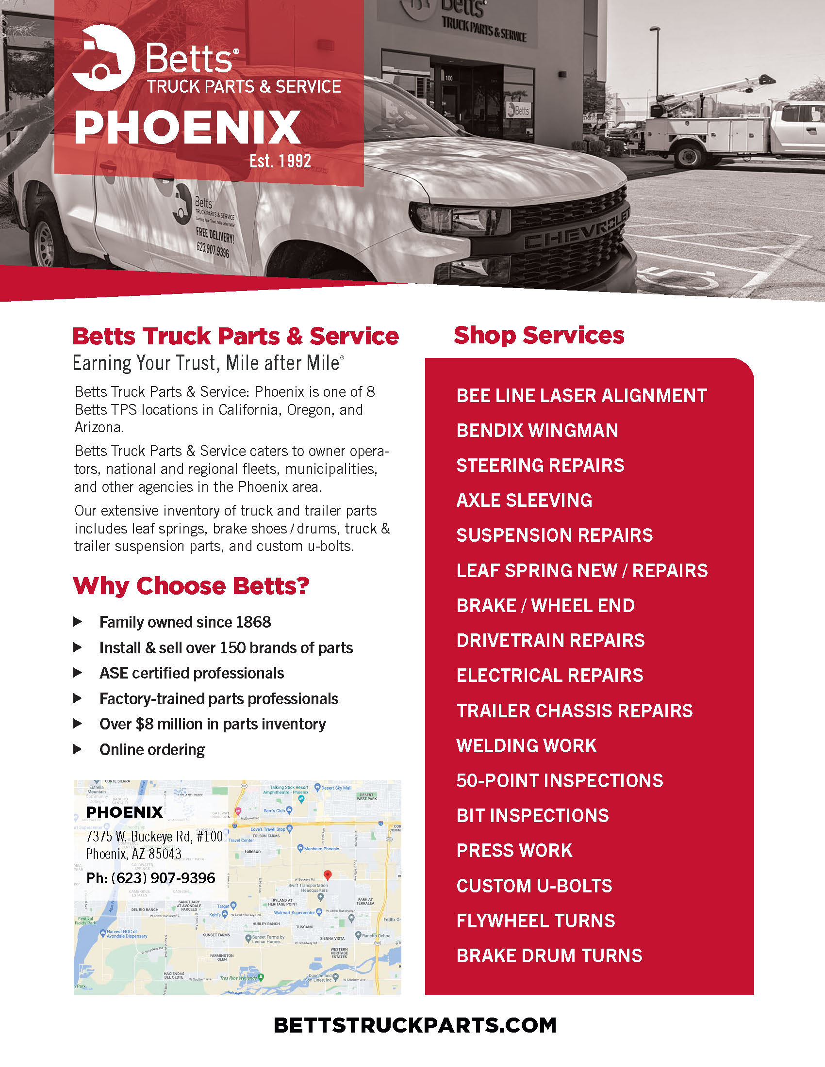 Top Truck Repair Shop in Phoenix | Betts Truck Parts & Service